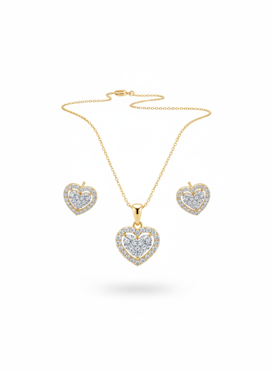Twin Heart Glam Set – ETIhouseofsilver