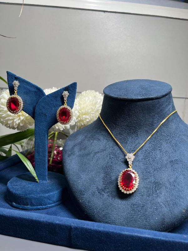 Ruby Pendant Set – ETIhouseofsilver